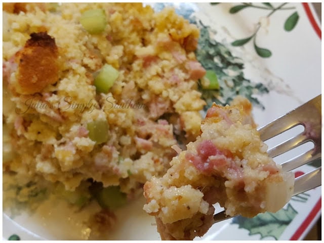 Aunt Betty's Famous Ham Dressing - Julias Simply Southern