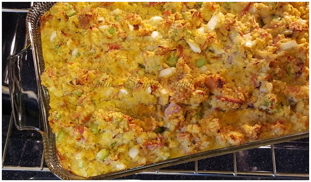 Aunt Betty's Famous Ham Dressing - Julias Simply Southern