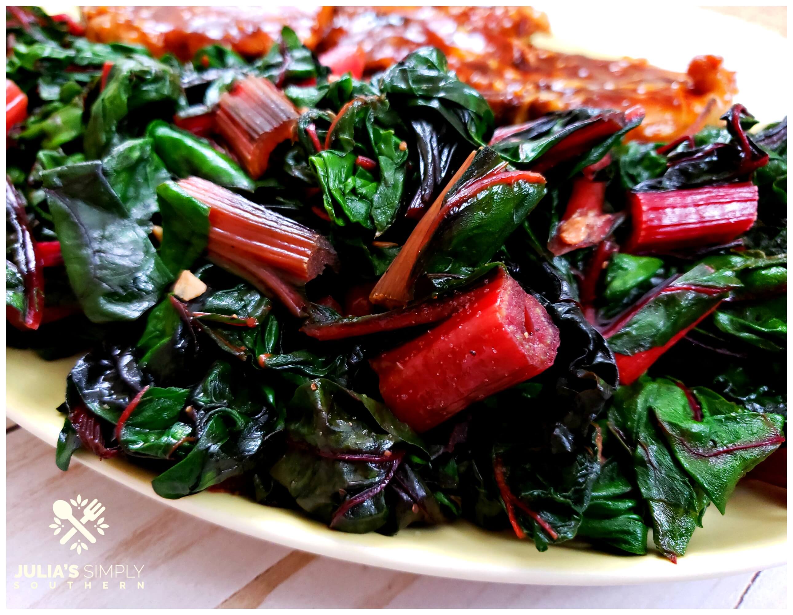 Sautéed Swiss Chard with Garlic - Julias Simply Southern