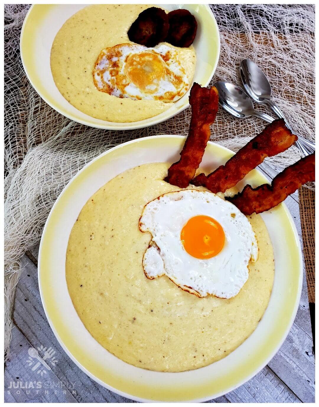 Cheddar Cheese Grits Breakfast Bowls - Julias Simply Southern