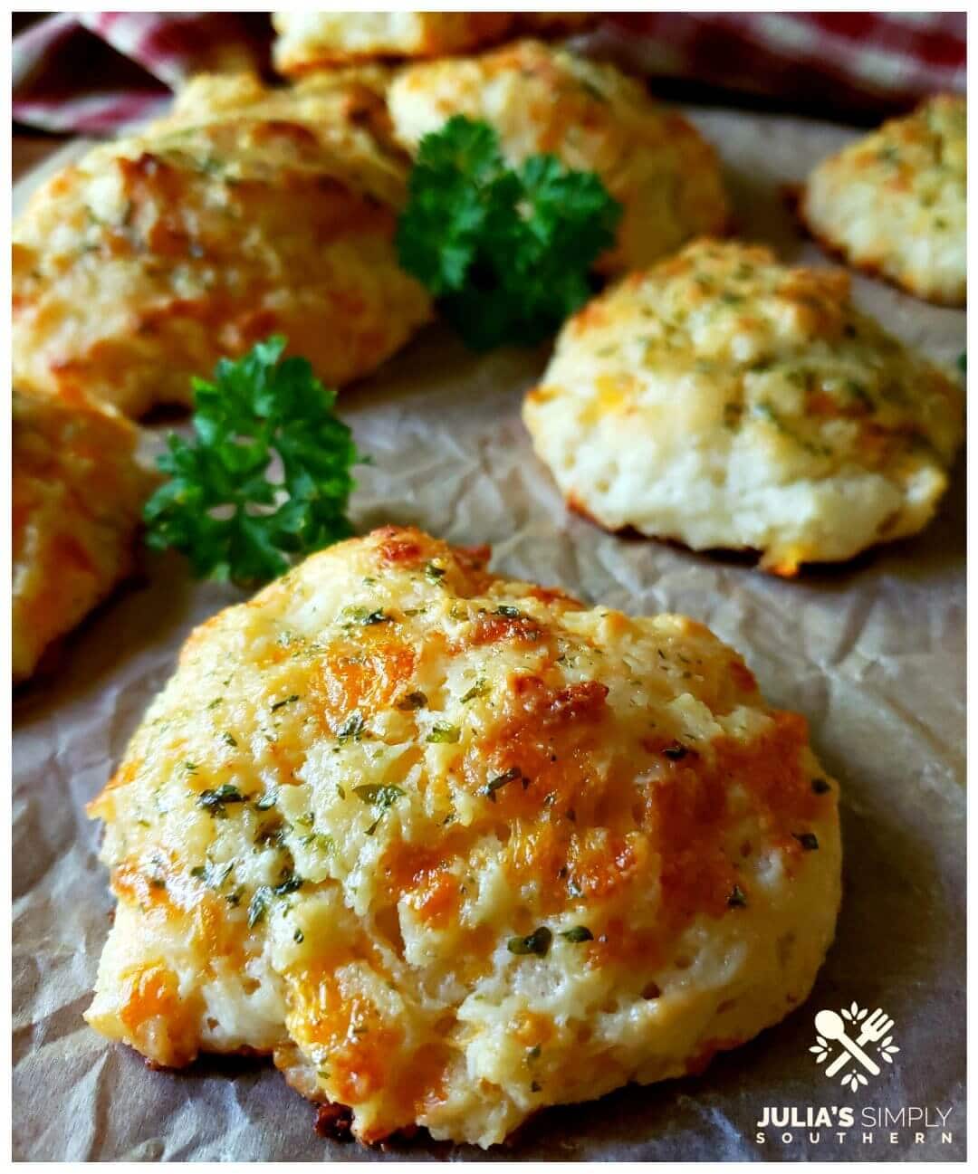 Cheddar Garlic Drop Biscuits Recipe - Julias Simply Southern