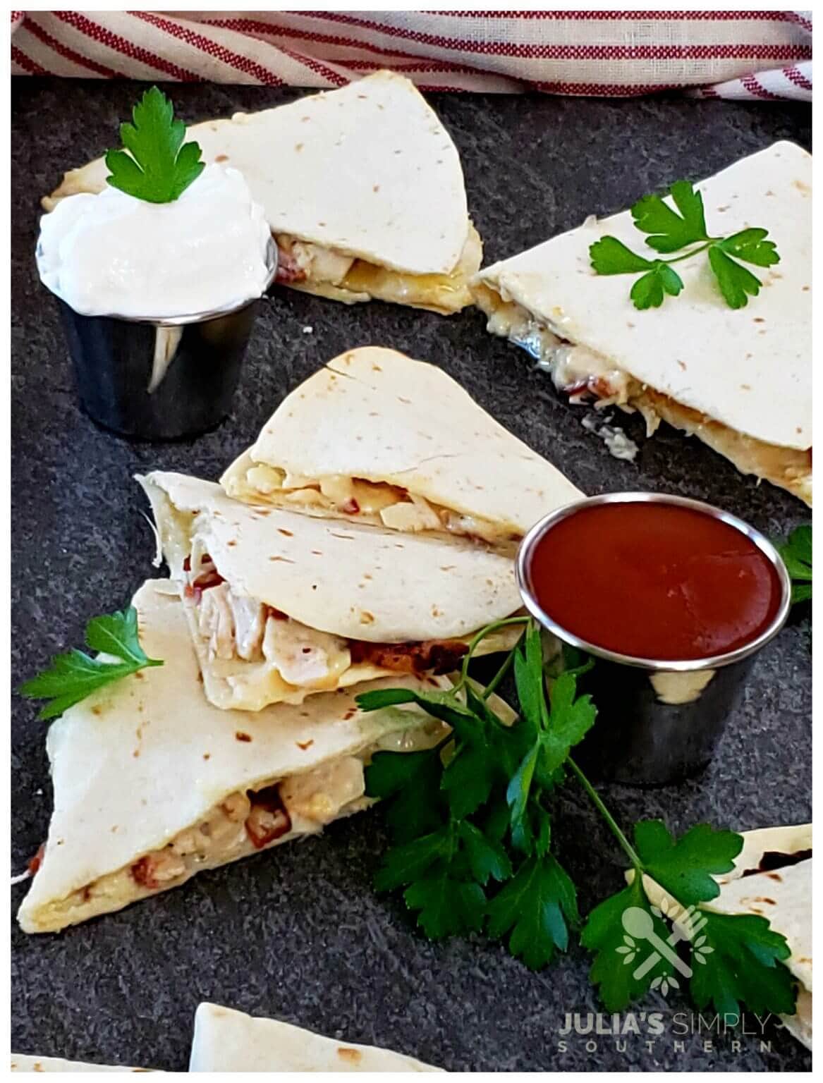 Chicken Bacon Ranch Quesadilla Recipe - Julias Simply Southern