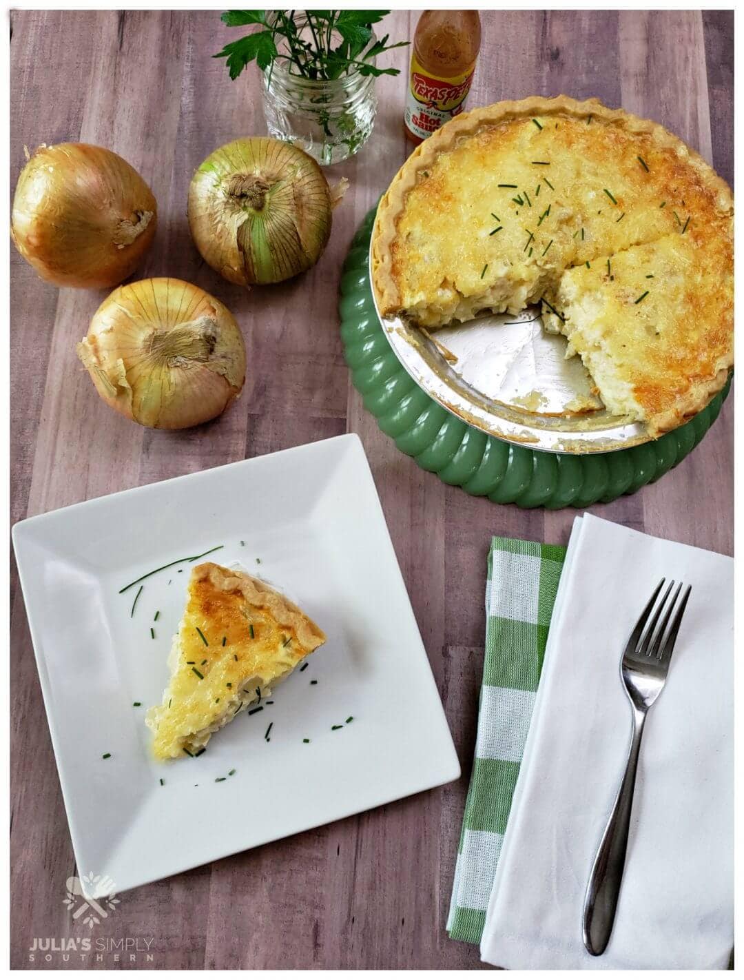 Old Fashioned Vidalia Onion Pie Recipe - Julias Simply Southern