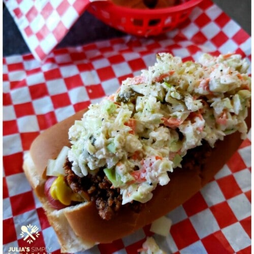 Carolina Slaw Dog Recipe - Julias Simply Southern