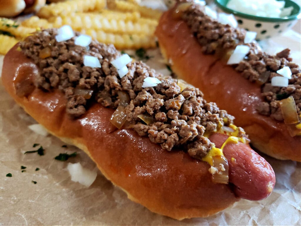 Easy Crock Pot Hot Dog Chili Recipe - Julias Simply Southern