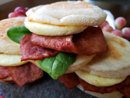 Turkey Bacon Breakfast Sandwich with Egg White and Cheese - Julias ...