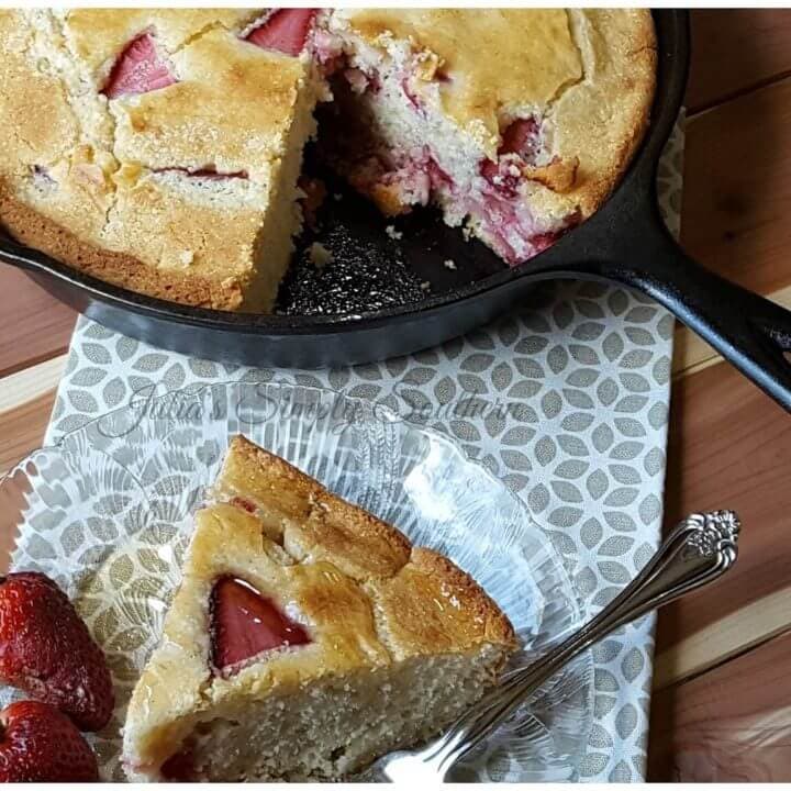 Iron Skillet Strawberry Cornbread - Julias Simply Southern