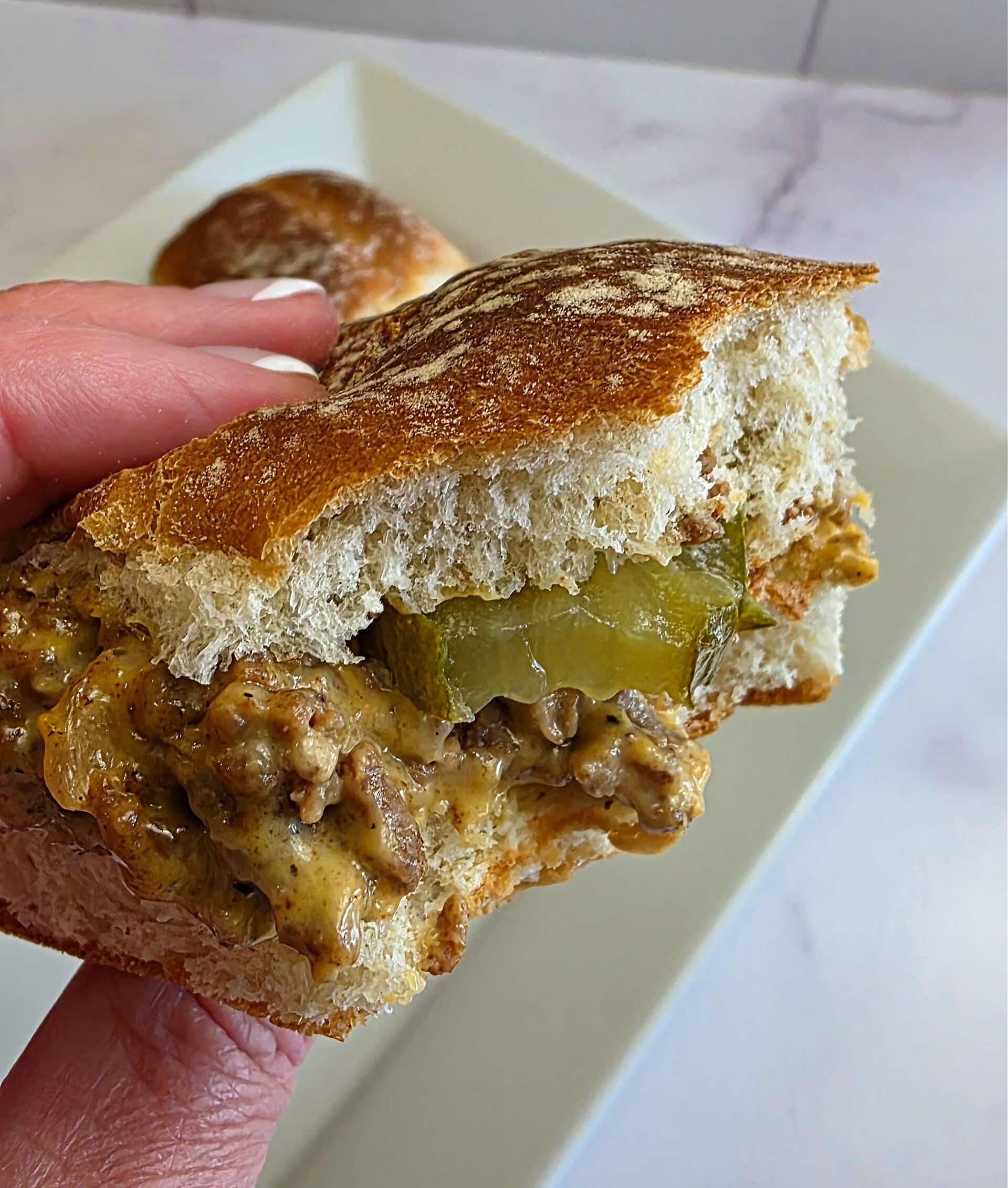 Easy Cheesy Loose Meat Sliders Recipe - Julias Simply Southern