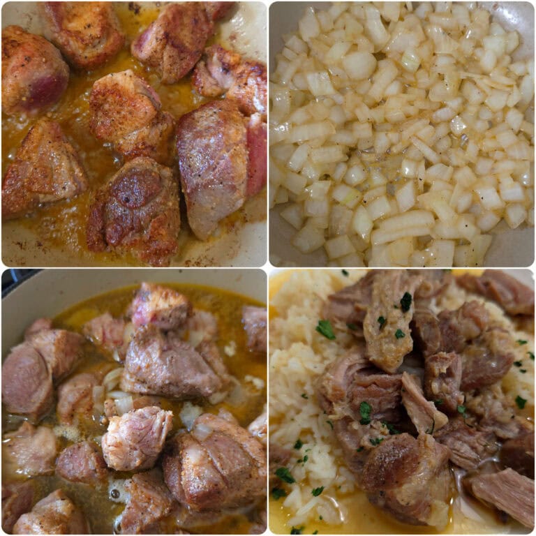 Country-Style Stewed Pork Meat and Rice Recipe - Julias Simply Southern