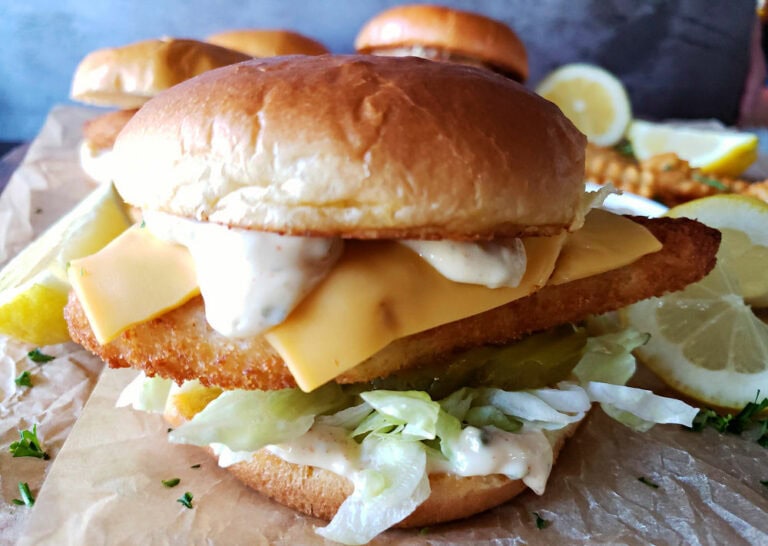 Air Fryer Fish Sandwich Deluxe Recipe - Julias Simply Southern