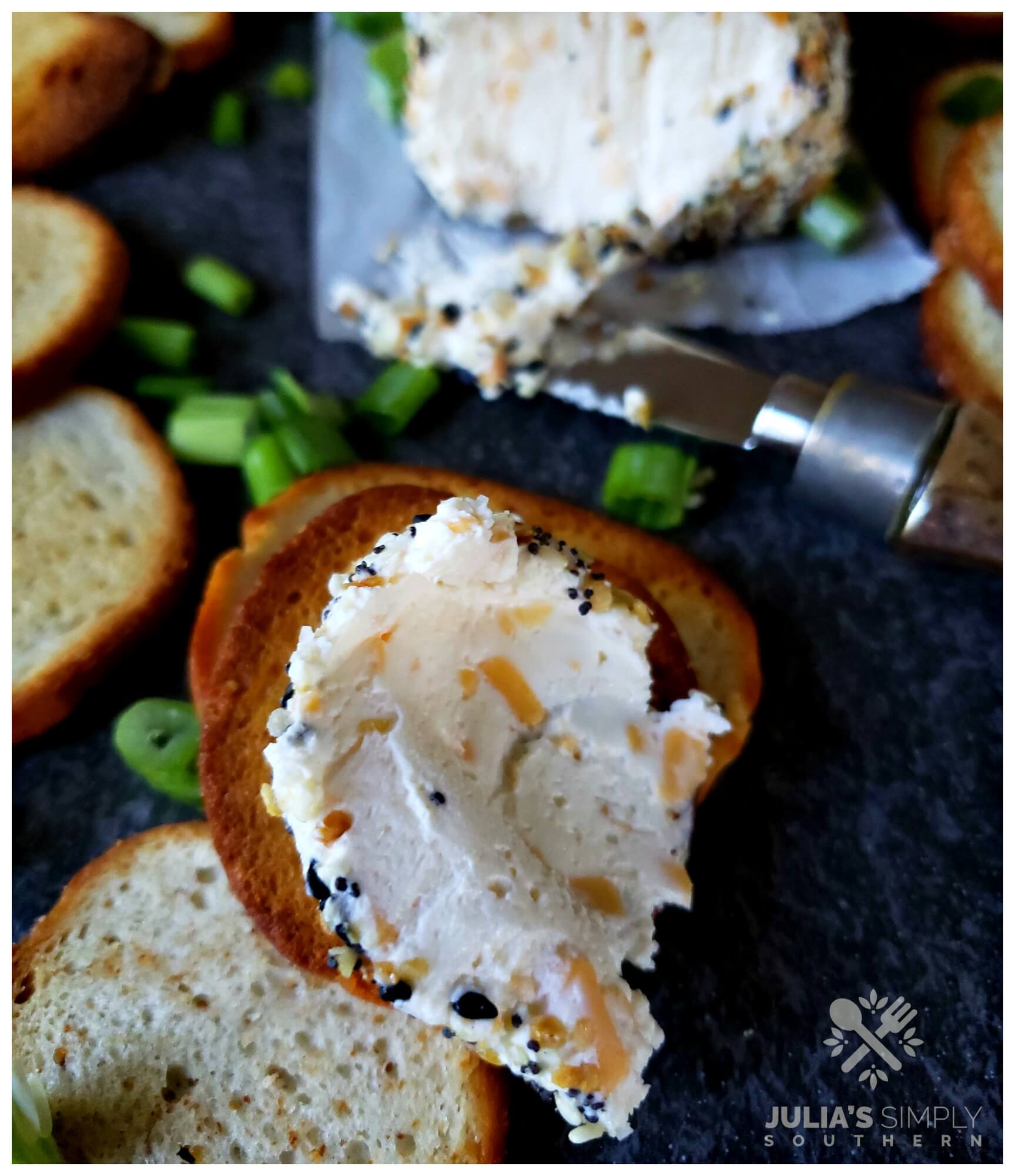 Everything Bagel Cheese Log - Julias Simply Southern